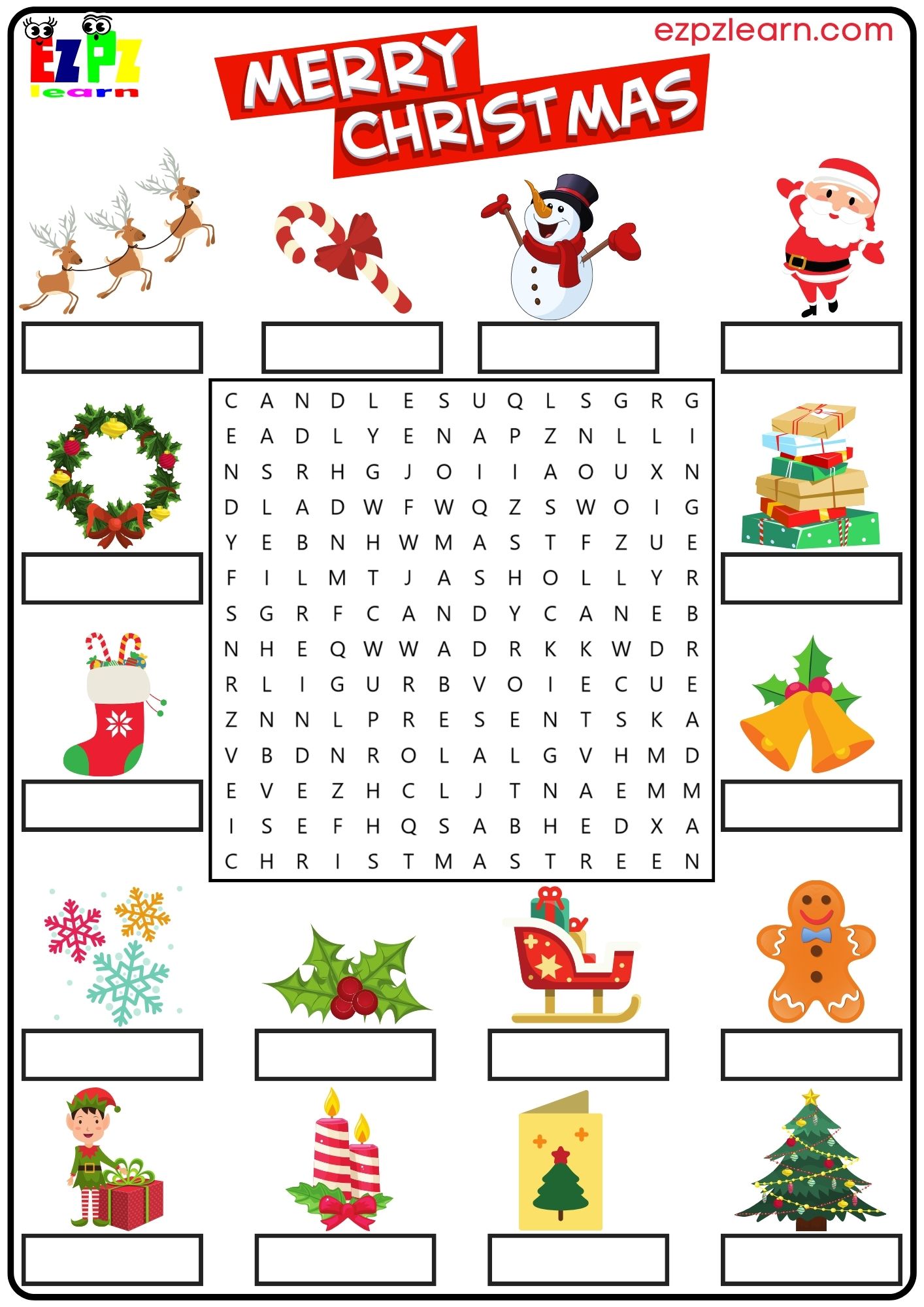 Christmas Vocabulary Word Search and Write the Words Activity for Kids ... Christmas Vocabulary Word Search and Write the Words Activity for Kids ...